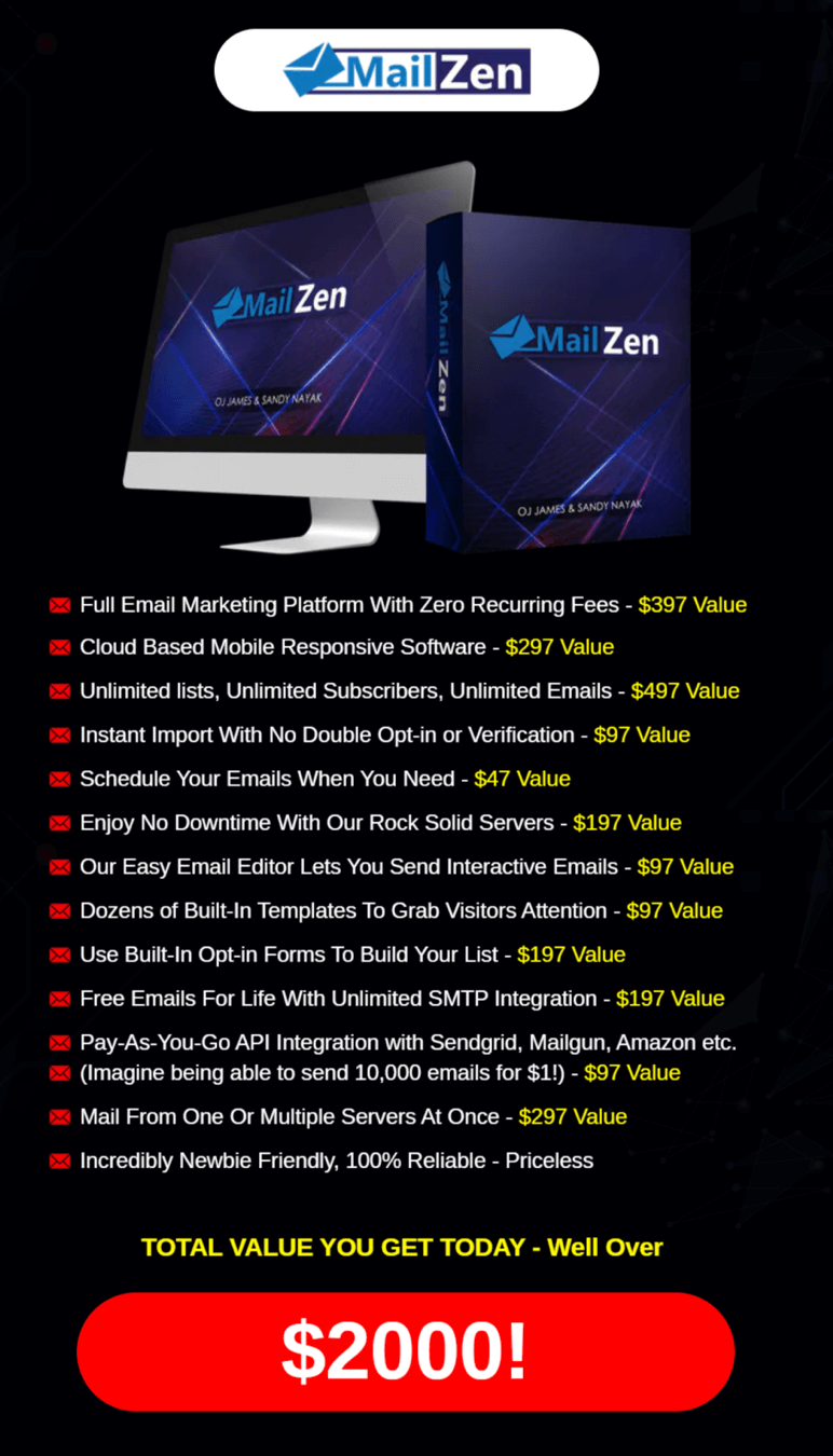 MailZen Review- Send Unlimited Mails To Unlimited Subscribers