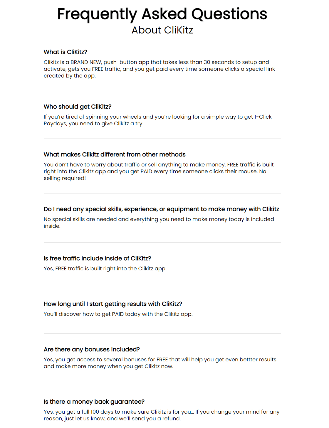 CliKitz Review– Are You Ready For 1-Click Paydays?