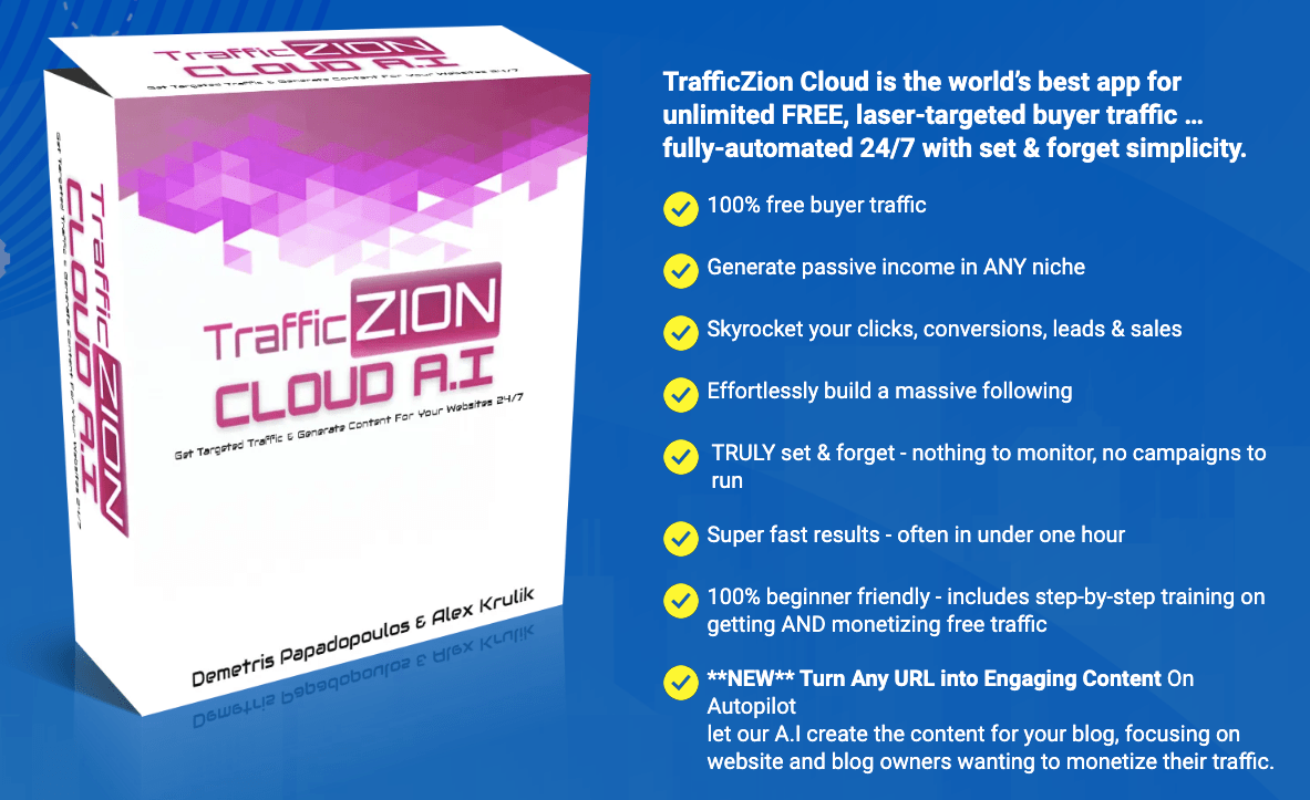 Trafficzion Cloud A.I Review & App Demo, Exclusive Bonuses