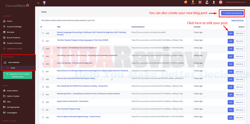 Coursemate Review: Generate $$$ in the e-learning industry