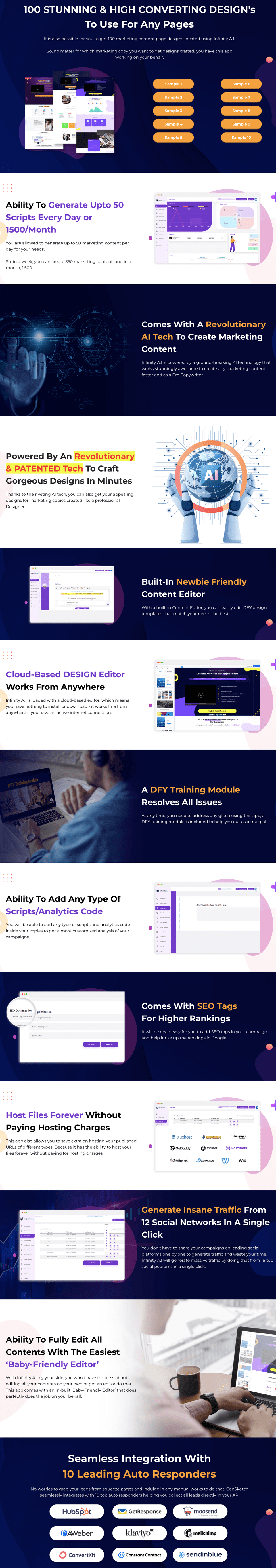 Infinity A.I Review: Automated Design & Create Marketing Pages