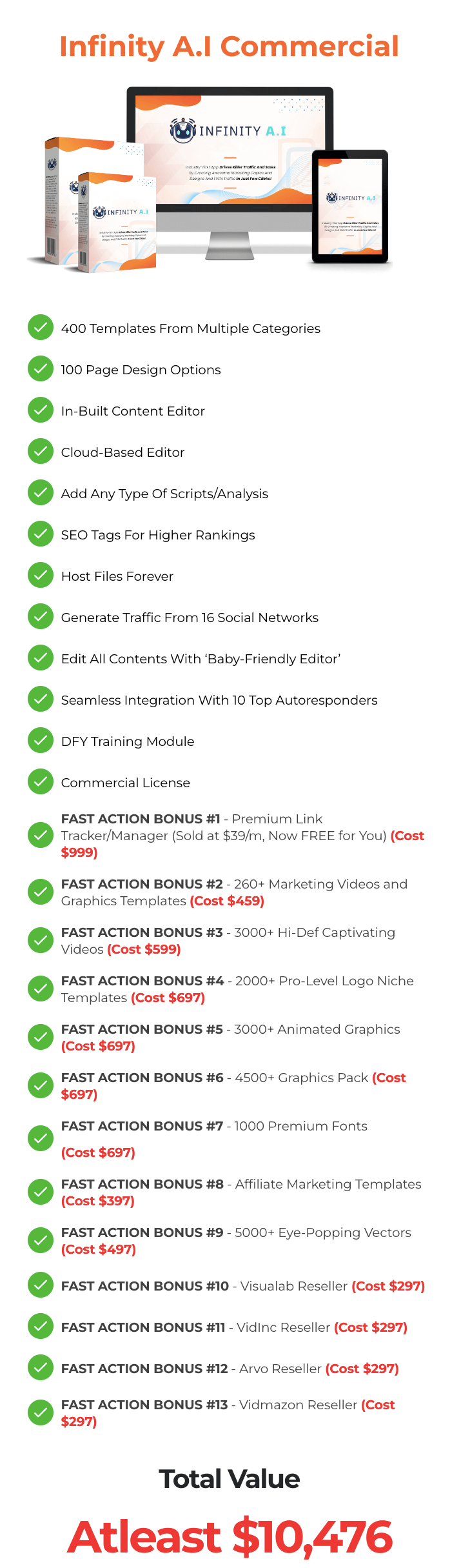 Infinity A.I Review: Automated Design & Create Marketing Pages