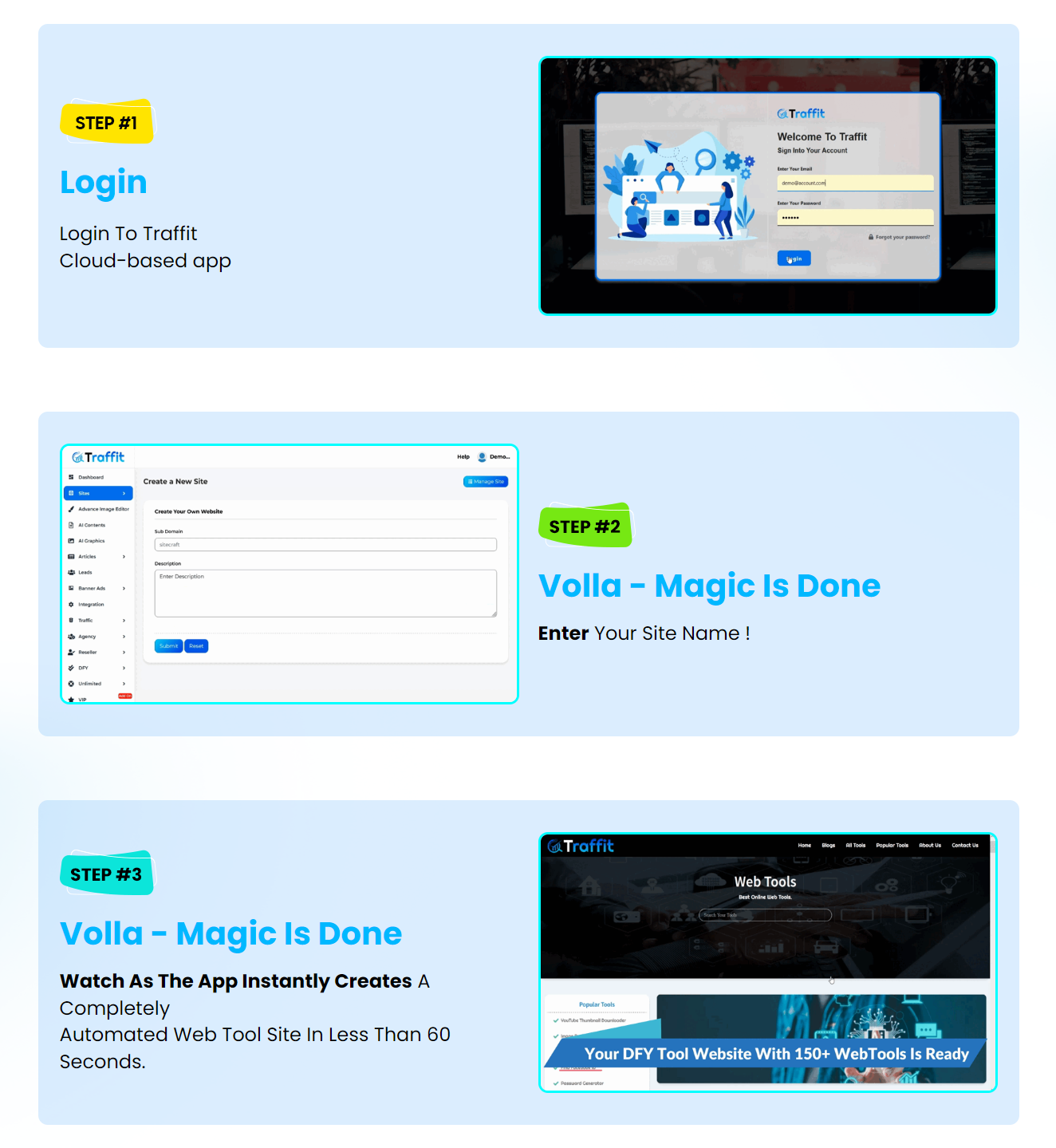 Traffit Review & App Demo: Build your tool affiliate website agency