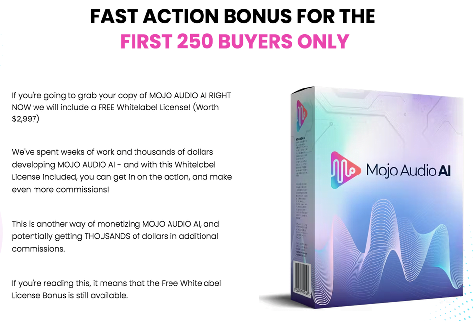 Mojo Audio AI Review: Create and Sell Amazing Audio using A.I