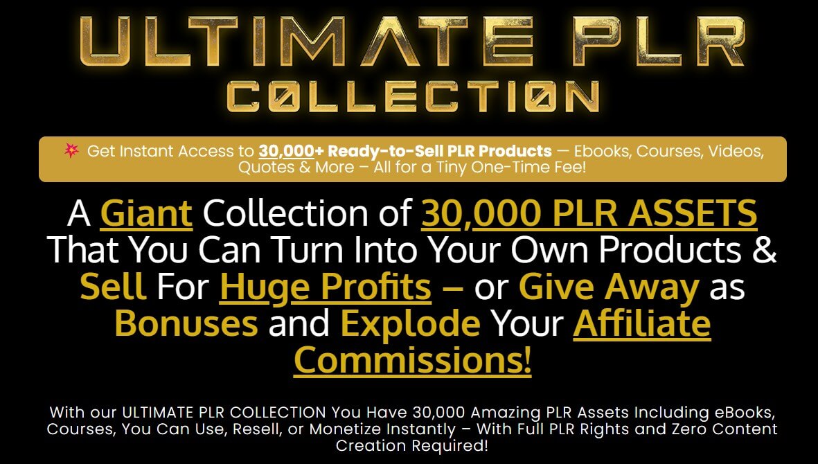 Ultimate PLR Collection Review 2025 & Huge Bonuses: Don't miss!