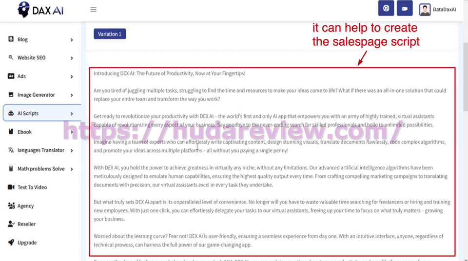 Dax AI review - All-in-one solution for Online Excellence!