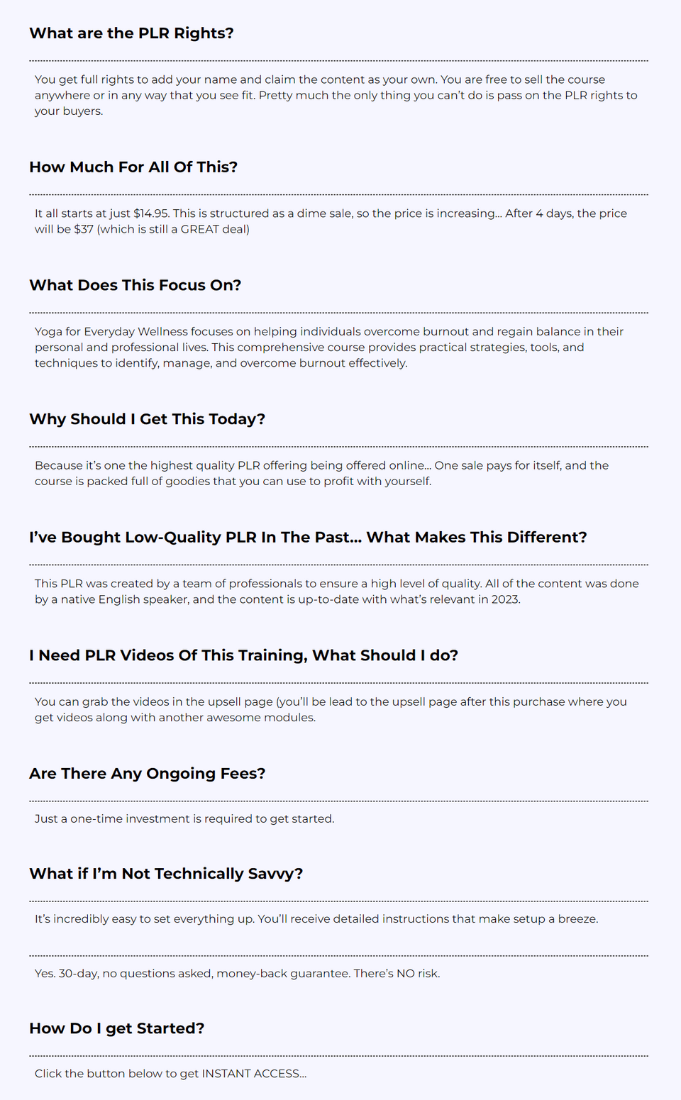 Yoga For Everyday Wellness PLR review: Roadmap to Wellness