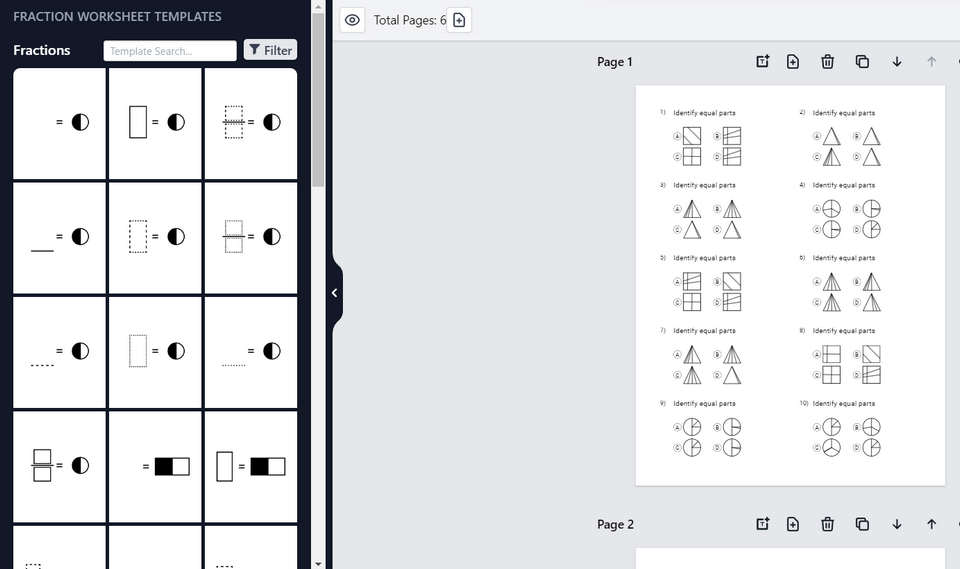Fraction Worksheets Generator Review with software demo