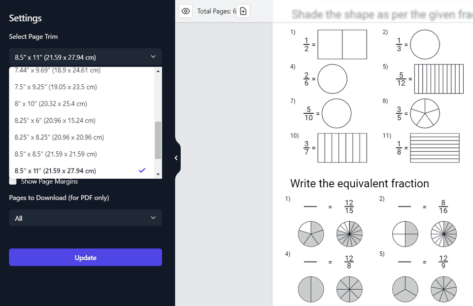Fraction Worksheets Generator Review with software demo