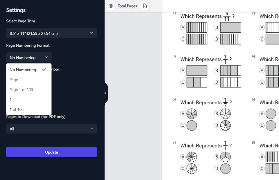Fraction Worksheets Generator Review with software demo