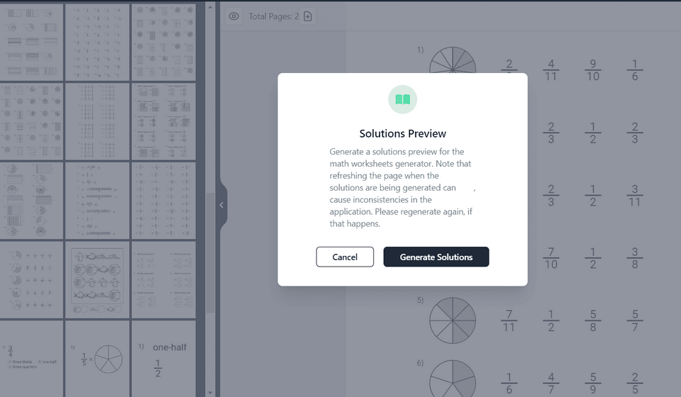 Fraction Worksheets Generator Review with software demo