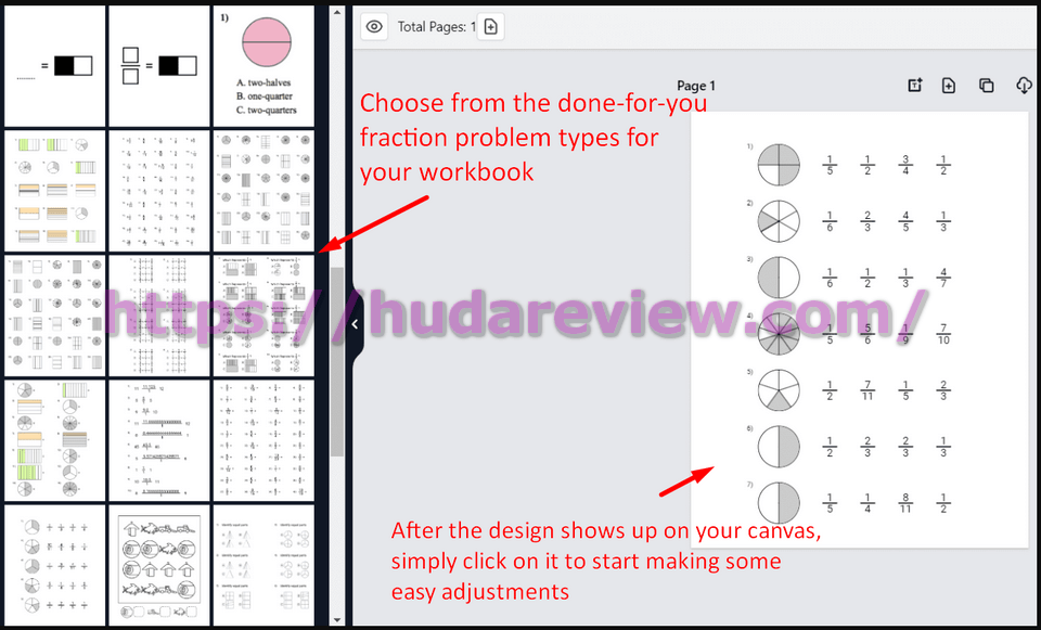 Fraction Worksheets Generator Review with software demo