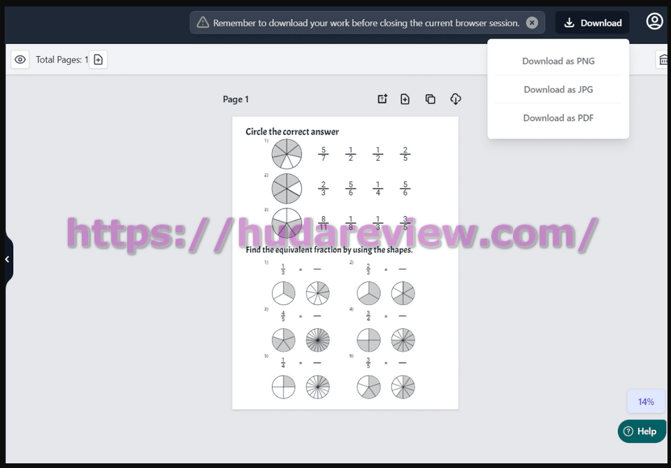 Fraction Worksheets Generator Review with software demo