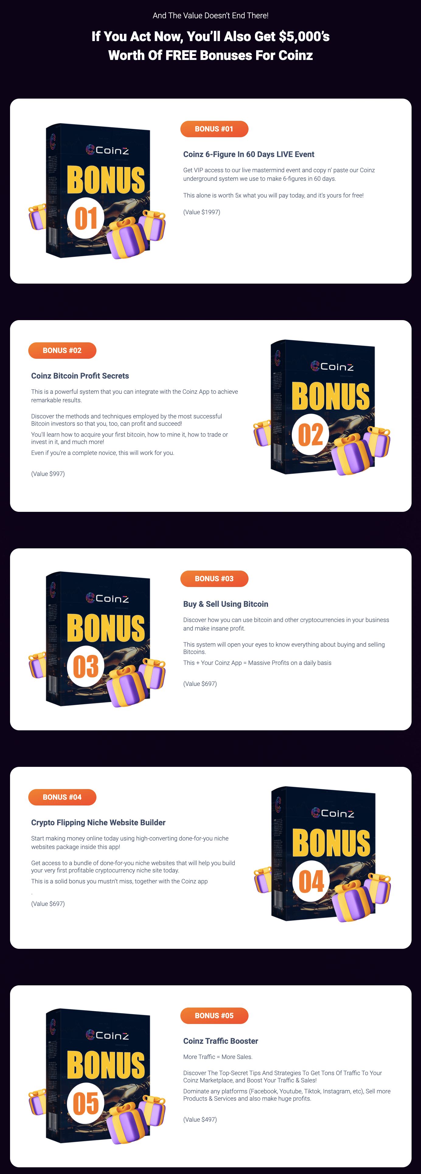 COINZ review: Discount coupon, App Demo, Huge Bonus, OTOs