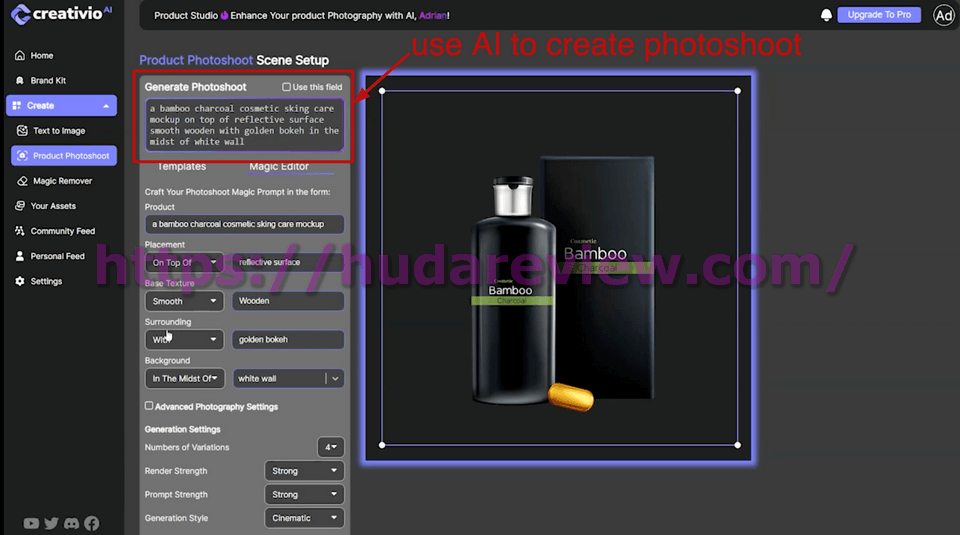 Creativio AI Review: A.I.-Crafted Visuals for Any Product!