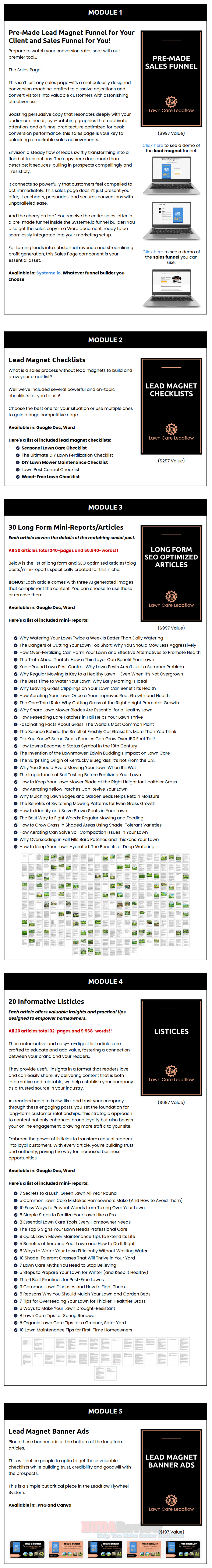 Lawn Care Leadflow Flywheel (PLR) Review with Huge Bonuses