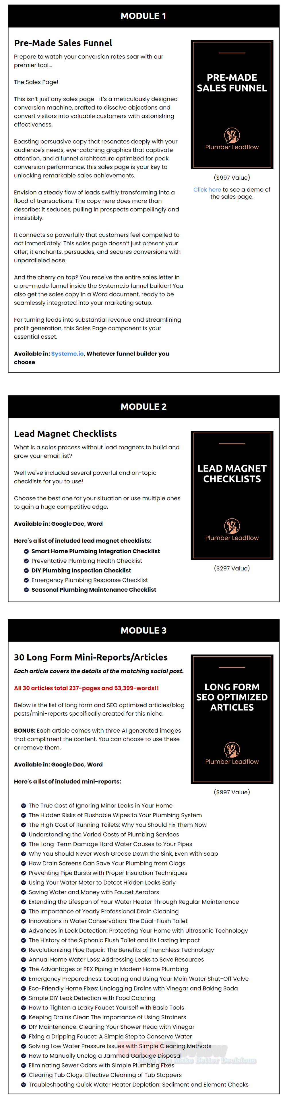 Plumber Leadflow Flywheel (PLR) Review with Huge Bonuses