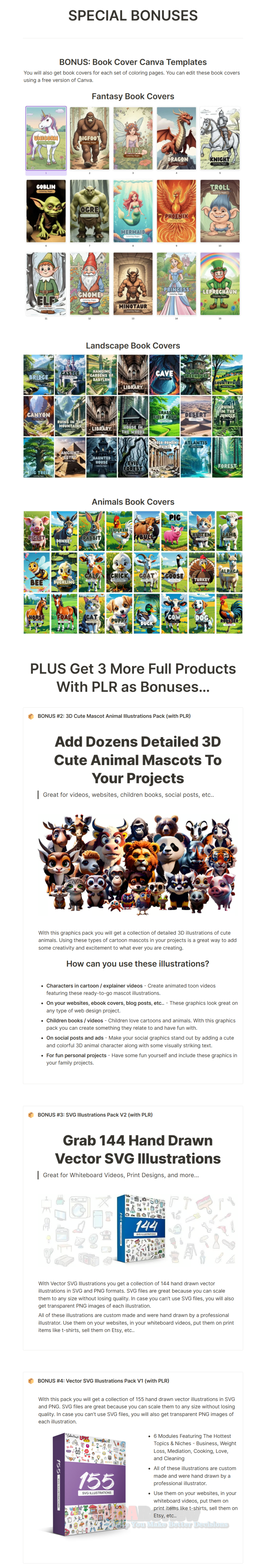 3-For-1 Coloring Pages Pack Review | Full PLR is included!