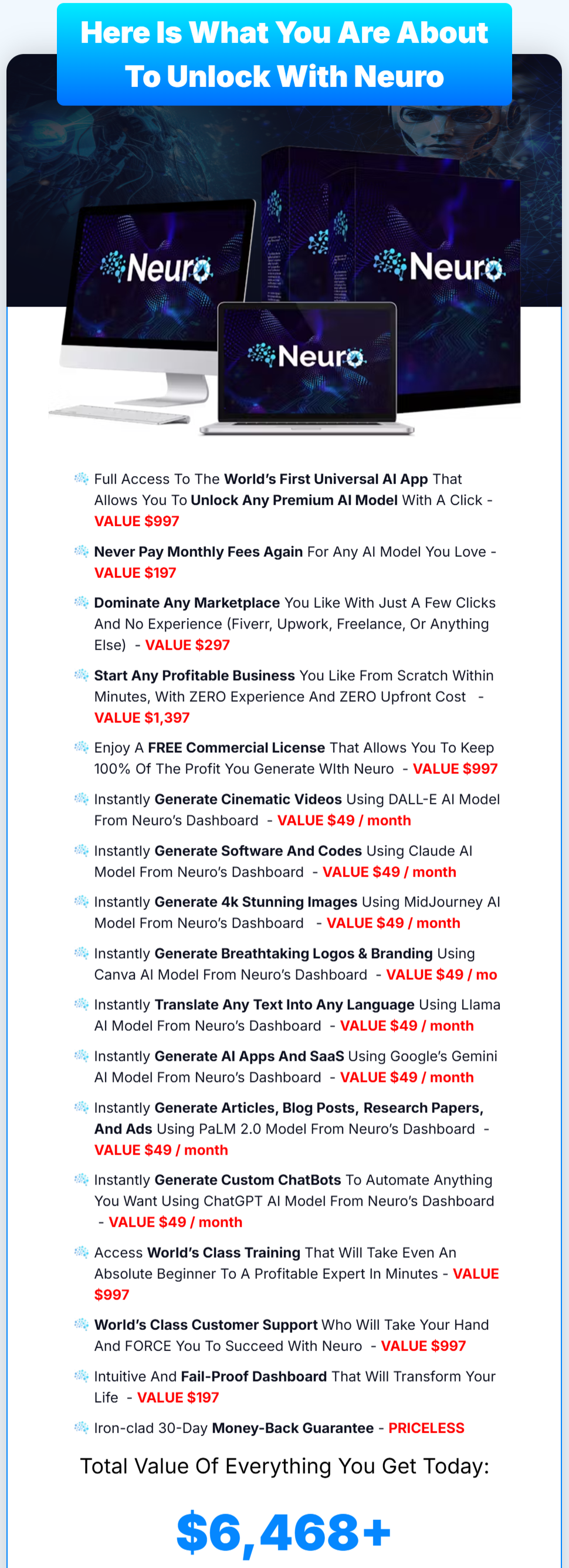 Neuro Review & Bonuses - Unlock 100+ Premium AI Models