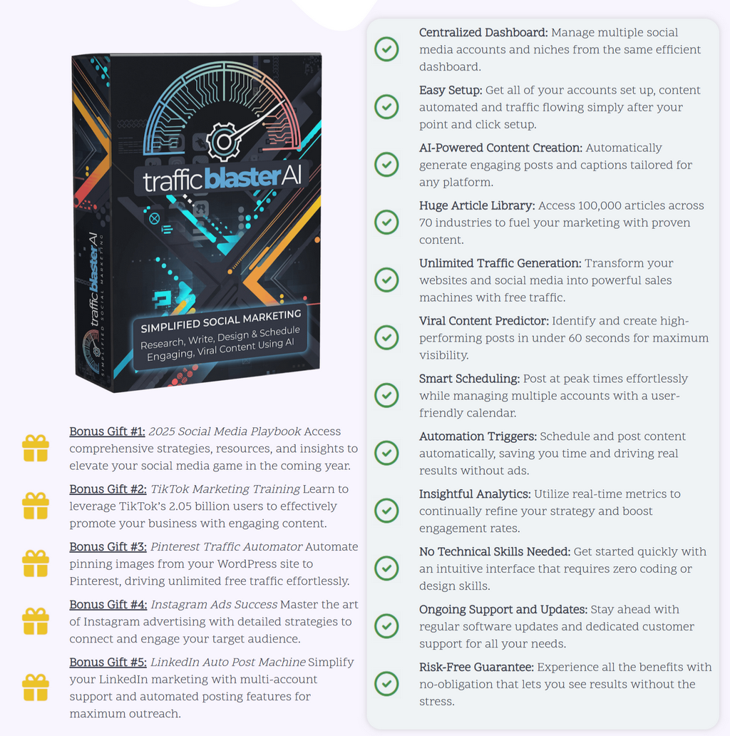 Traffic Blaster AI Review - Unlock your Social Media Potential