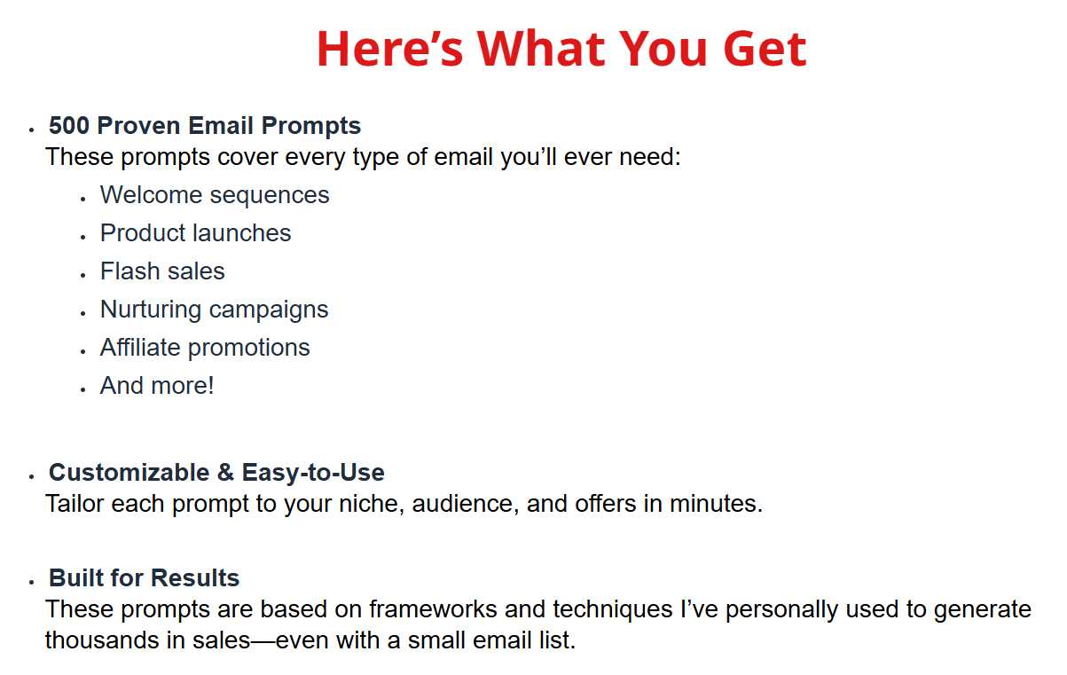 500 Email Prompts to Skyrocket Sales Review & Huge Bonuses