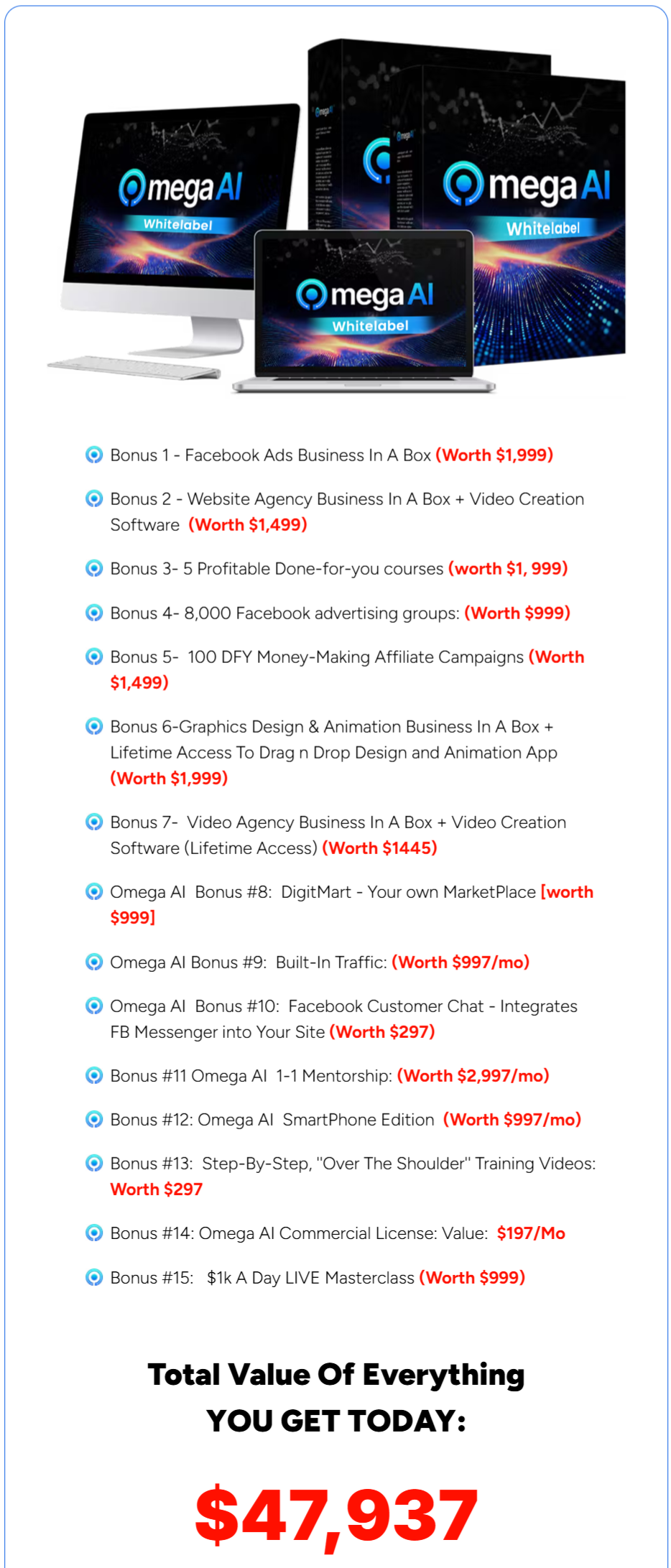 Omega AI Review & Huge Bonuses - AI tool that pays $500/day