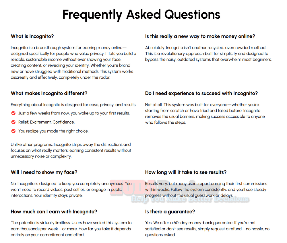 The Incognito System Review with Huge Bonuses, OTO's details