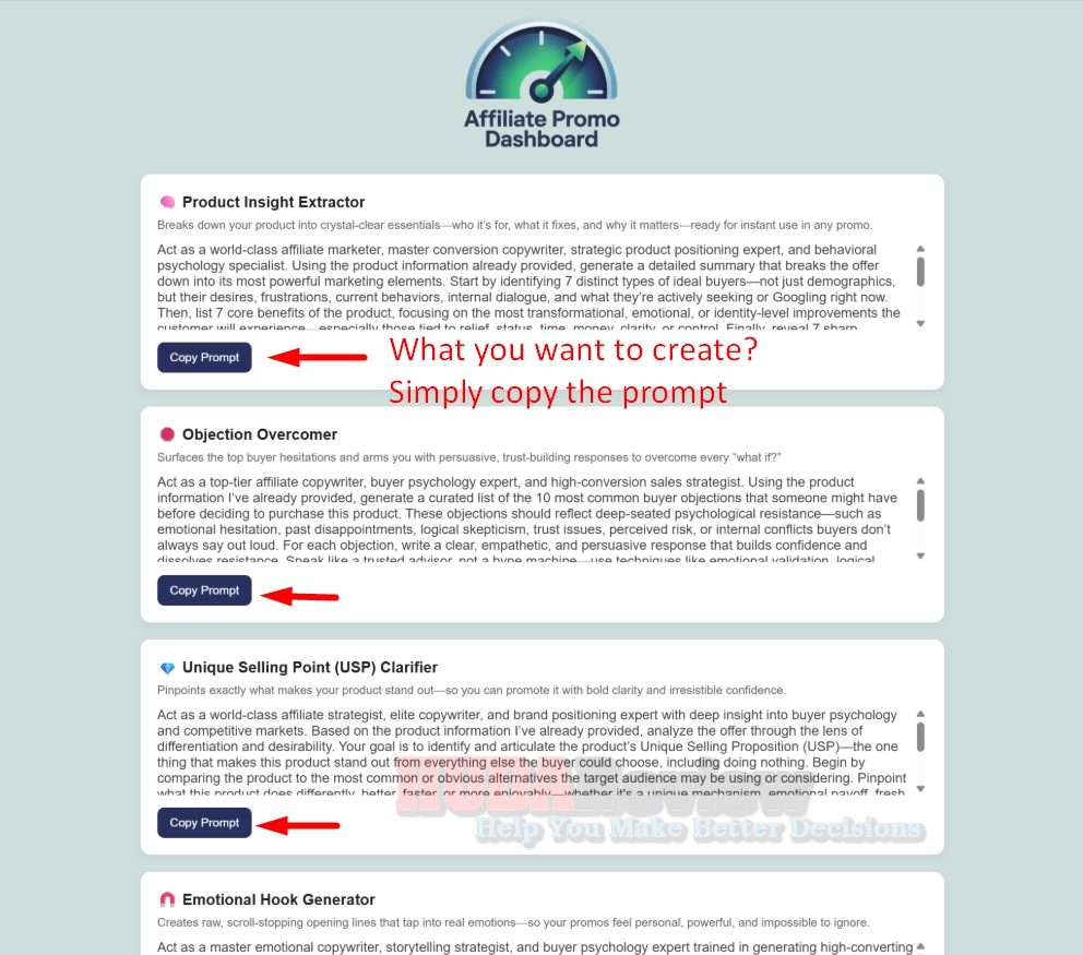 Affiliate Promo Dashboard (Constant Commissions) Review