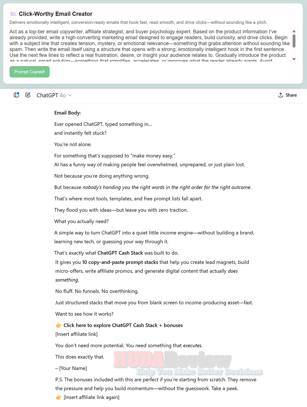 Affiliate Promo Dashboard (Constant Commissions) Review