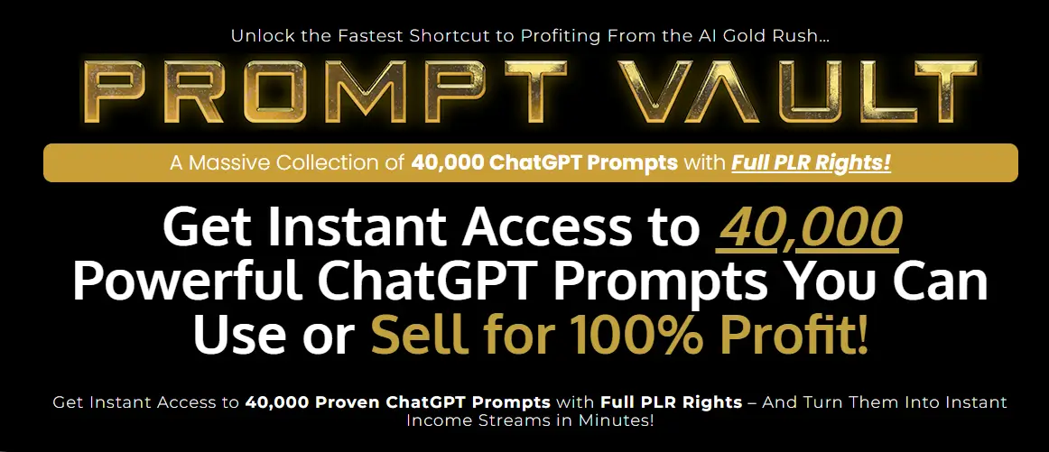 Prompt Vault PLR Review - Rebrand, Resell, Monetize Prompts